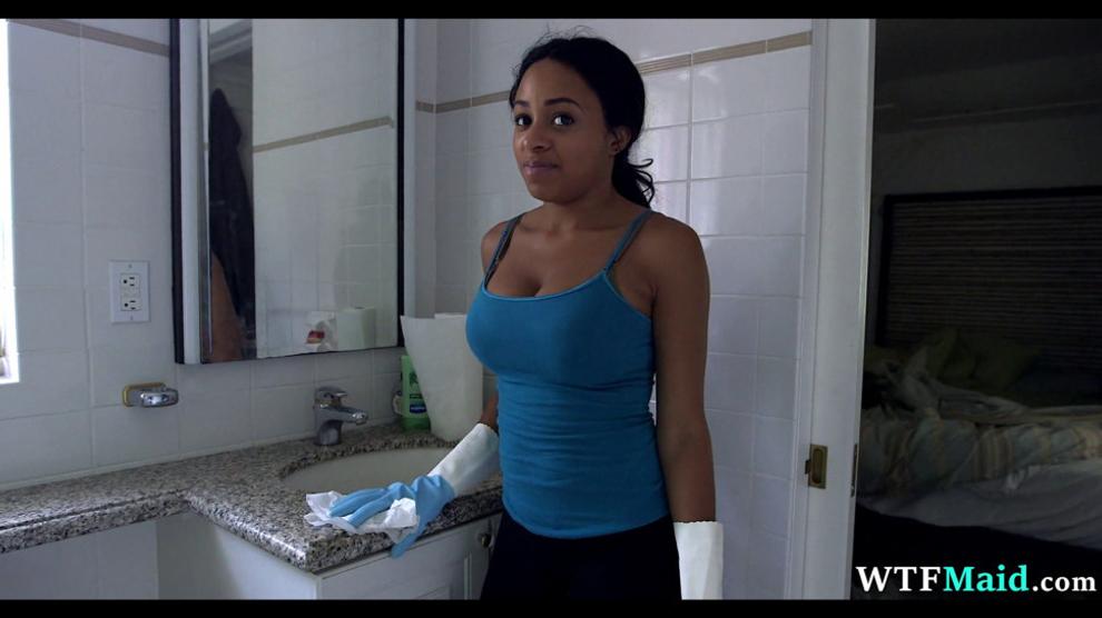 Sexy Black Maid Has Huge Rack