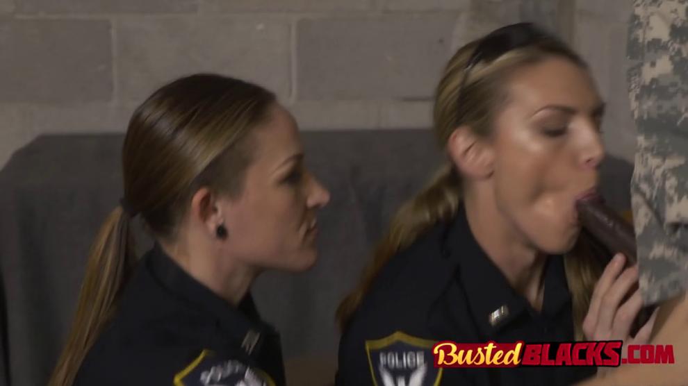 Busty Milfs Are Ready To Fuck With This Horny Fake Black Soldier